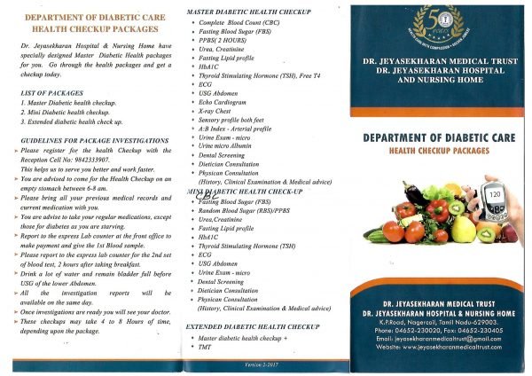 MASTER HEALTH CHECK-UP - Dr. Jeyasekharan Medical Trust
